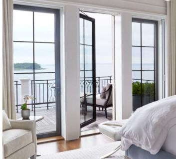 China Barrier Free Threshold Aluminum Swing Doors Front Entry ISO9001 For Balcony for sale