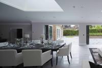 China Corner Folding 3m Aluminium Bifold Doors Insulating Glazed Ultra Silver for sale