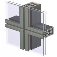 China Open Frame Aluminium Curtain Wall, Curtain Glass Window Anodizing Black Frame for sale