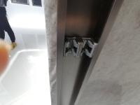 China Collision Avoidance Design Aluminum Bathroom Doors Frosted Glass ISO9001 for sale