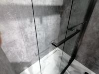 China Collision Avoidance Design Aluminum Bathroom Doors Frosted Glass ISO9001 for sale