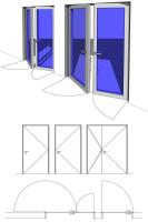 China Apartment Aluminum Double Swing Door , Frosted Glass Swing Door Electrophoresis for sale