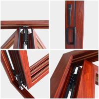 China Wood Grain Aluminum Folding Doors Fiberglass Non Thermal Break for sale