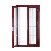 China Single Leaf 6063 Aluminum Swing Doors Wood Surface Waterproof 8mm Hollow Glass for sale
