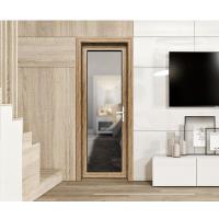 China Single Leaf 6063 Aluminum Swing Doors Wood Surface Waterproof 8mm Hollow Glass for sale