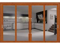 China Non Thermal Break Aluminum Sliding Doors With 2 Track 1.6mm Thickness Wood Grain for sale