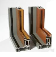 China Non Thermal Break Aluminum Sliding Doors With 2 Track 1.6mm Thickness Wood Grain for sale
