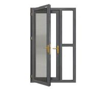 China Screen Integrated Aluminum Swing Doors Casement Double Glass Curved Inner Sash for sale