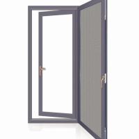 China Screen Integrated Aluminum Swing Doors Casement Double Glass Curved Inner Sash for sale