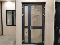 China ODM Patio Black Aluminium Frame Glass Door With Grids One Side Fixed Or Swing for sale