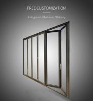 China Double Tempered Glass Black Aluminum Bifold Doors , Sliding Folding System Doors for sale