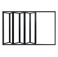 China Double Tempered Glass Black Aluminum Bifold Doors , Sliding Folding System Doors for sale