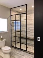China Clear Anodized Aluminium Shower Sliding Doors Interior Frosted Glass for sale
