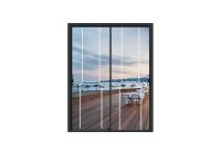 China Concave Handle Aluminium Powder Coated Sliding Doors Triple Rail Patio Doors for sale