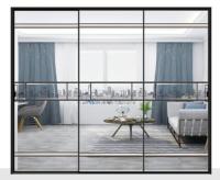 China Concave Handle Aluminium Powder Coated Sliding Doors Triple Rail Patio Doors for sale