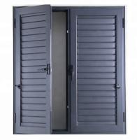 China Internal Aluminium Louver Doors Swing Up And Down With Frosted Glass Panels for sale