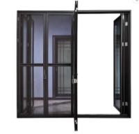 China Soundproof Black Aluminium Bifold Doors , Aluminum Mosquito Net Door for sale