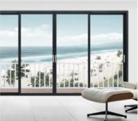 China Bulletproof White Aluminum Sliding Doors Standing Impact Glass Prefabricated for sale