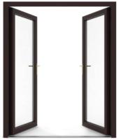 China PVDF Coated Aluminium Casement Doors , Toughened Glass External Doors Anodized for sale