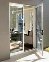 China PVDF Coated Aluminium Casement Doors , Toughened Glass External Doors Anodized for sale