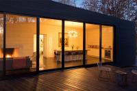 China Satin Anodized Builders Warehouse Aluminium Sliding Doors With Glass Panels for sale