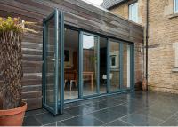 China Satin Anodized Builders Warehouse Aluminium Sliding Doors With Glass Panels for sale