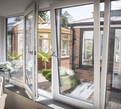China Luxury Villas Aluminium Tilt And Turn Windows Powder Coated Double Glazed for sale
