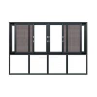 China Horizontal Aluminium Sliding Windows Tinted Glass With Fiberglass Flyscreen for sale
