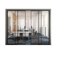 China Modern Aluminum Single Track Narrow Sliding Glass Hanging Doors for sale