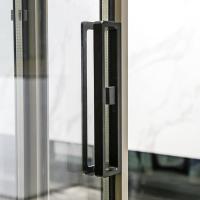 China Modern Aluminum Single Track Narrow Sliding Glass Hanging Doors for sale