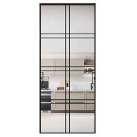 China Double Track Narrow Slim Sliding Glass Doors Aluminum Thin Frame for sale