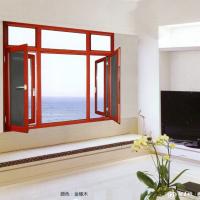 China Wood Drain Frame Aluminium Casement Window Two Sides Open With Mesh for sale