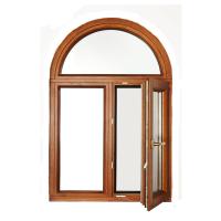 China Aluminum Fireproofing Arched Tilt And Turn Windows Swing Open Wood Grain Frame for sale