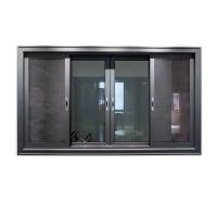 China Interior Double Glazed 6063 Aluminium Sliding Windows With Two Track for sale