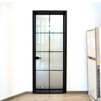 China Bathroom Flat 6061 Aluminum Toilet Door Interior Decoration French Patio Swing Door for sale