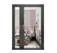 China Customized Soundproof Aluminum Glass Swing Door Clear Tempered Glazed for sale