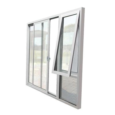 China Modern Tempered Glass T5 Aluminum Sliding Doors White Color for sale