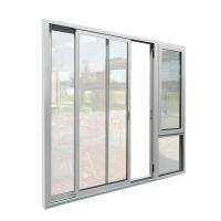 China Modern Tempered Glass T5 Aluminum Sliding Doors White Color for sale