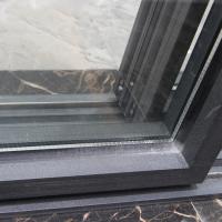 China Residential Exterior Insulated Aluminum Sliding Glass Door Matt Black for sale