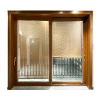 China Impact T5 Aluminum Frame Double Glass Sliding Door With Top Accessories for sale