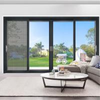 China 1.0mm Thickness Aluminum Sliding Doors Metal Frame Double Tracks Exterior Glass Door for sale