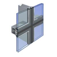 China Structural Visible Frame Glazing Aluminium Curtain Wall Facade 1.5mm Thickness for sale