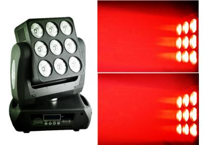 China Night Club Moving Head LED Light / Led Matrix RGBW Color Mixing 9pcs * 10W for sale
