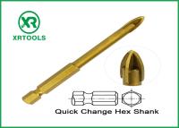 China Titanium Coated Glass Metric Masonry Drill Bits Gold Color Welded Process for sale