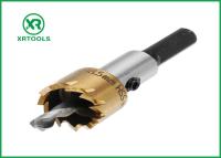 China M35 Gold Coated HSS Hole Saw , Three Flat Shank 6mm Hole Saw 18 Degree Split Teeth for sale