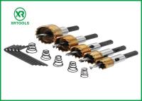 China M35 Gold Coated HSS Hole Saw , Three Flat Shank 6mm Hole Saw 18 Degree Split Teeth for sale