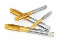 China ISO529 67HRC Tin Coated Spiral Point HSS Machine Taps for sale