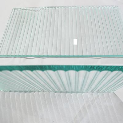 China Decorative Tinted Tempered Clear Float Glass Narrow Reeded 2mm For Building for sale
