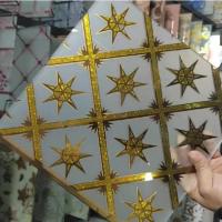 China 2mm style glass decoration wall decor glass    High Safety Golden Decorative Glass Ice Titanium Glass For Decoration for sale
