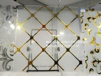 China 2mm style glass decoration wall decor glass    High Safety Golden Decorative Glass Ice Titanium Glass For Decoration for sale